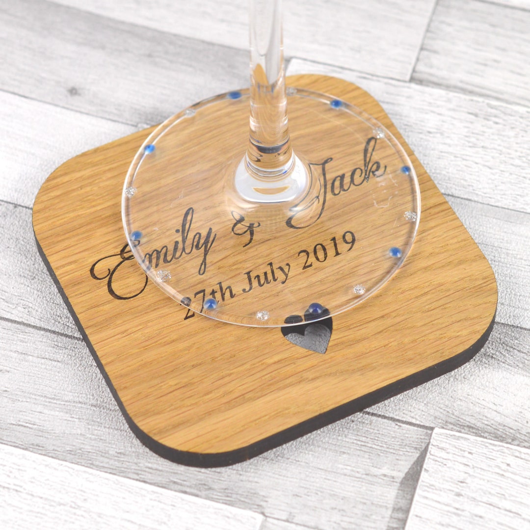 Personalised Wedding Table Coasters - Wooden Favour Place Card Name for ...