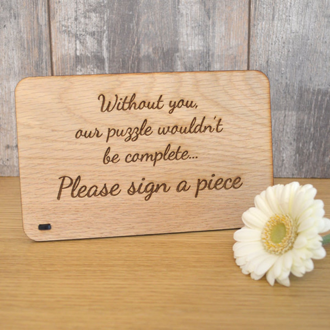 Without You Our Puzzle Wouldnt Be Complete Rectangle Wedding Guestbook ...