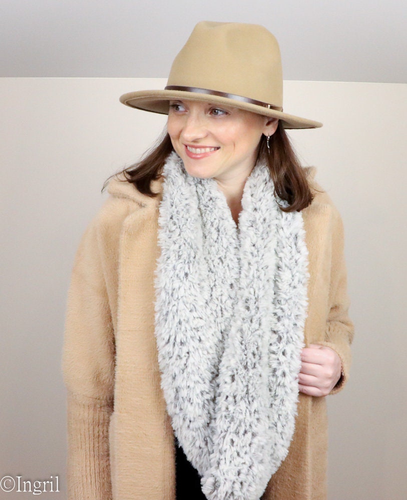 Knitted Snood, Brown/white Snood, Snood for Women, Snood, Polyester ...