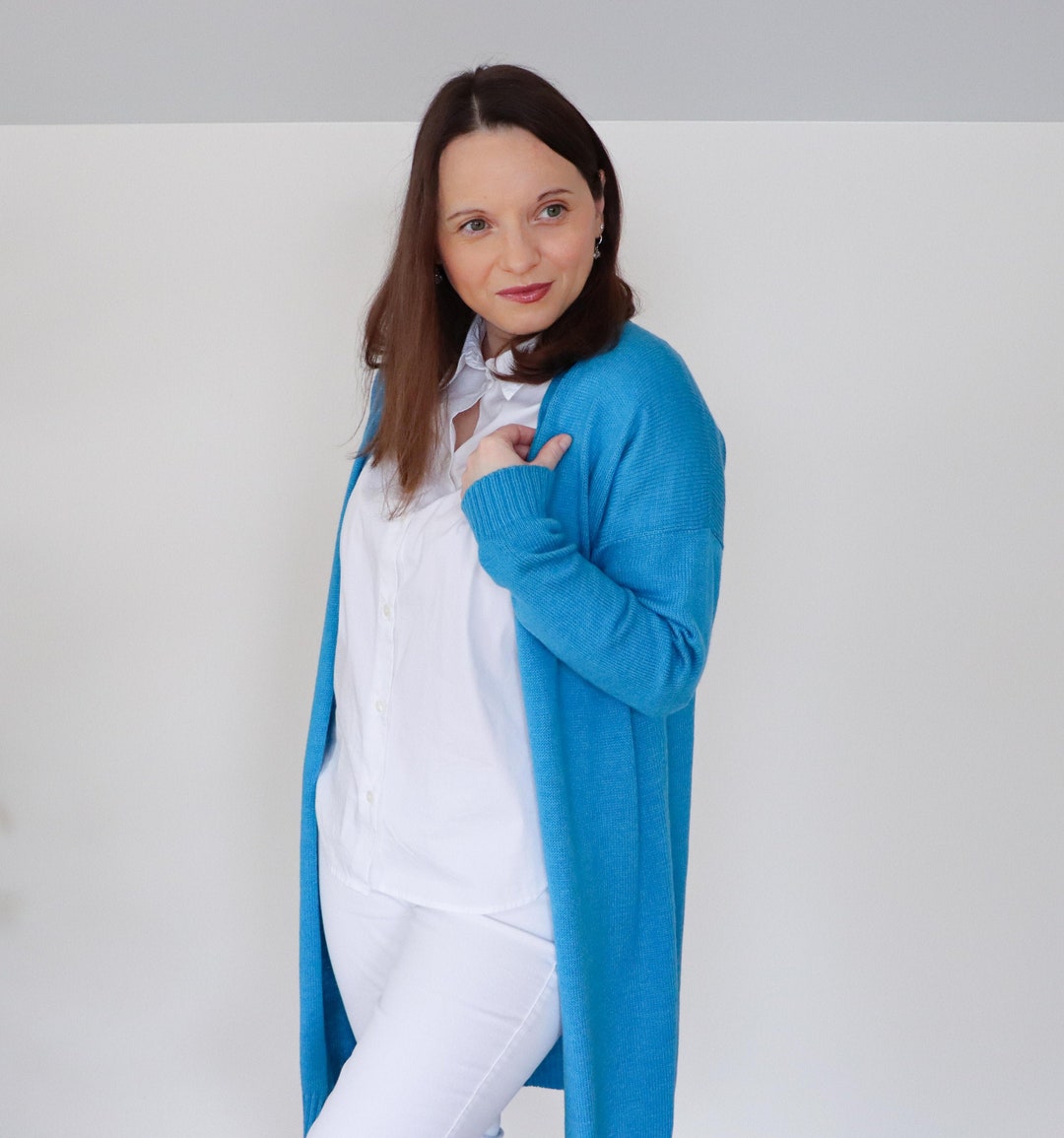 Long Wool Cardigan, Women Knitted Cardigan, Wool Cardigan, Knitted Tops ...