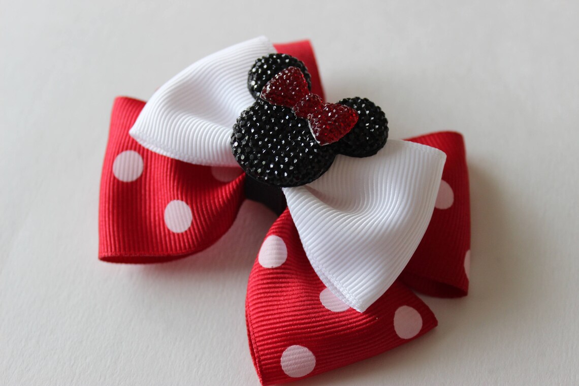 Minnie Mouse Red Inspired Bow - Etsy
