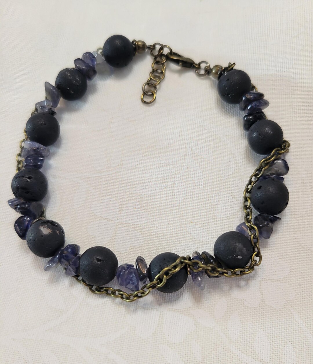 Lava Beaded Chain Bracelet - Etsy
