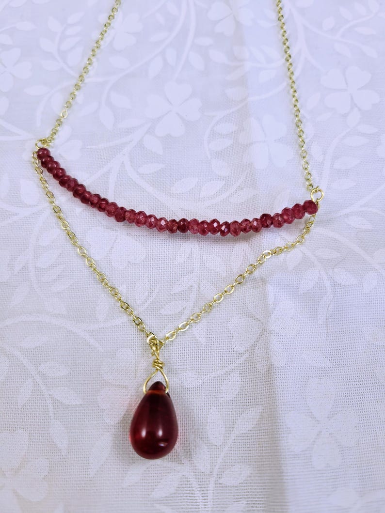 Red Jade With Teardrop Necklace - Etsy