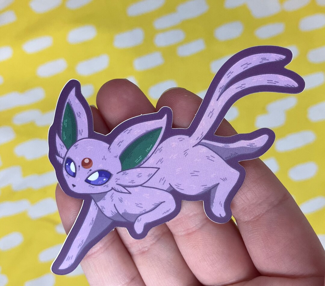 Holographic Espeon Matte Sticker - Etsy