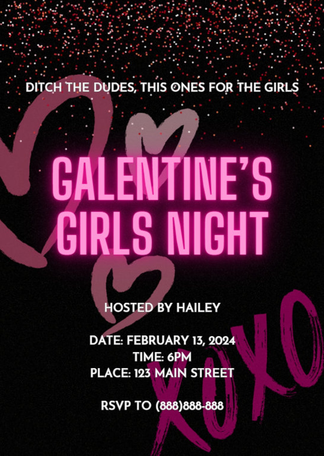 Girl's Night Invitation Template... Girls Night, Girlfriends ...