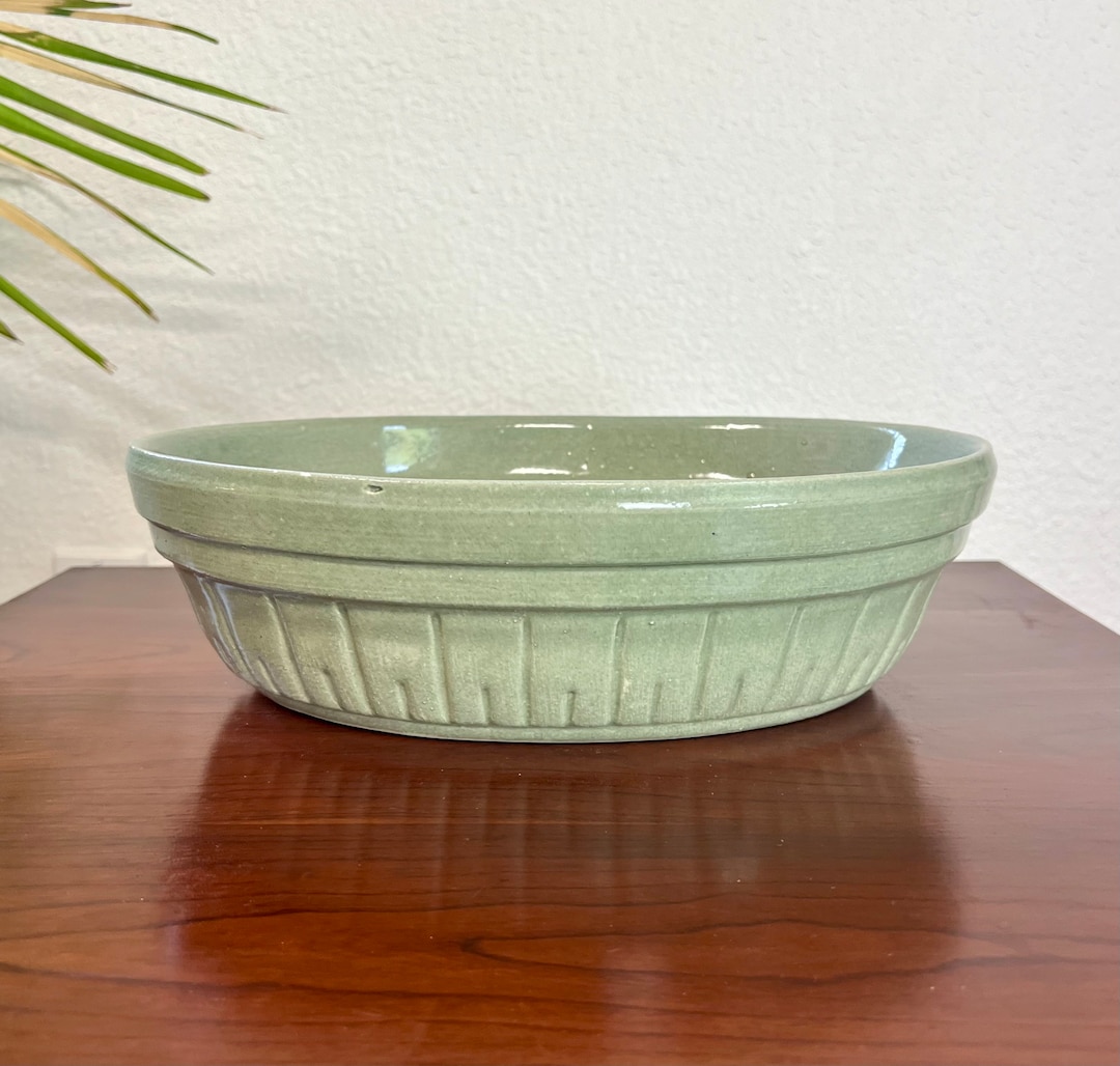 Antique Stoneware Bowl Large Celadon Green MP Mountainside Art Pottery ...