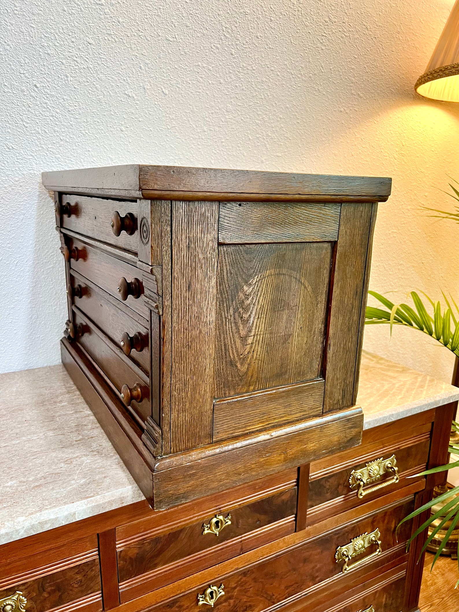 Oak Thread Chest Antique 4 Drawer Clarks Miles End ONT Spool - Etsy