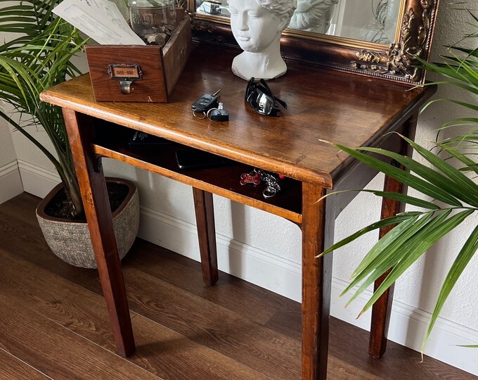 Antique Table With Iron Fittings Circa 1900 Desk Industrial Rustic ...