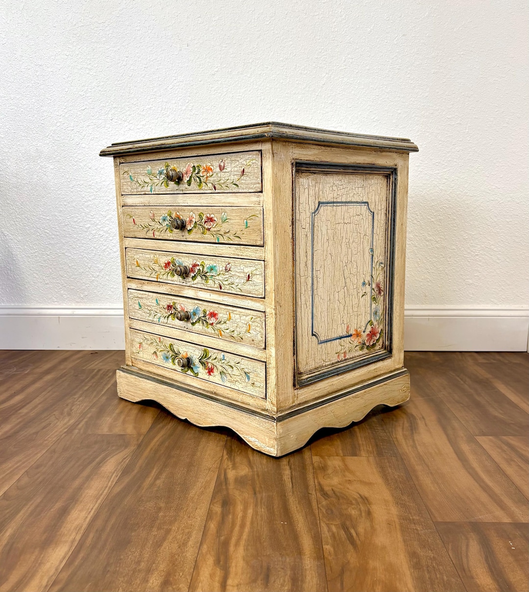 Antique Thread Chest Hand Painted 5 Drawer Spool Cotton Sewing Supply ...