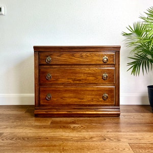 Ethan Allen Charter Oak Chest of 3 Drawers Traditional Commode Large ...