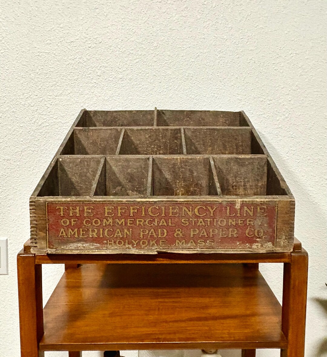 Antique Wood General Store Display Box With 9 Sections and Advertising ...