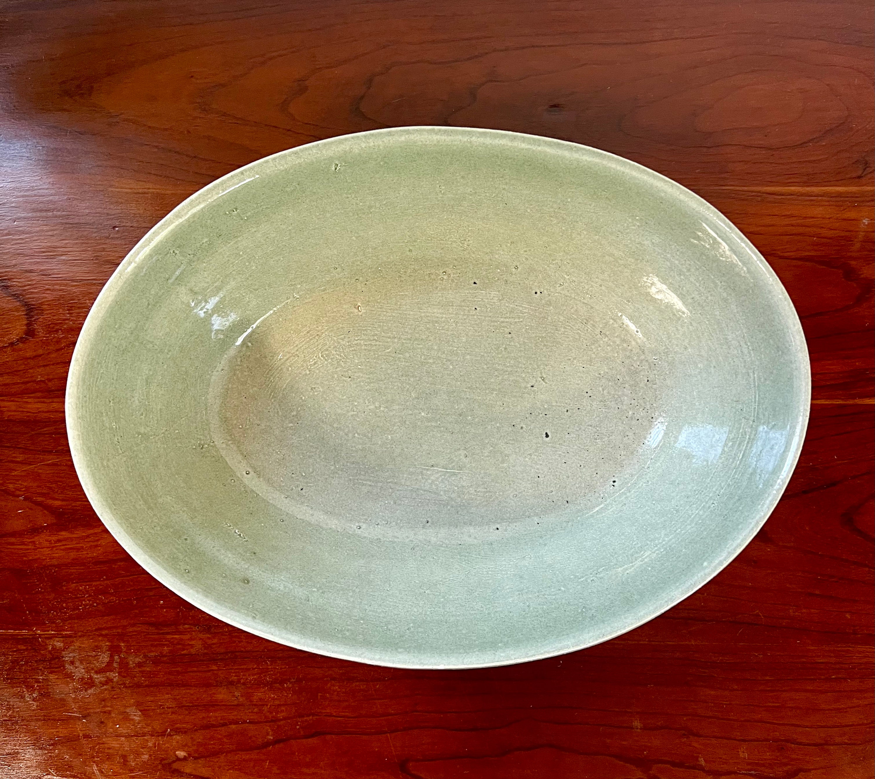 Antique Stoneware Bowl Large Celadon Green MP Mountainside Art Pottery ...