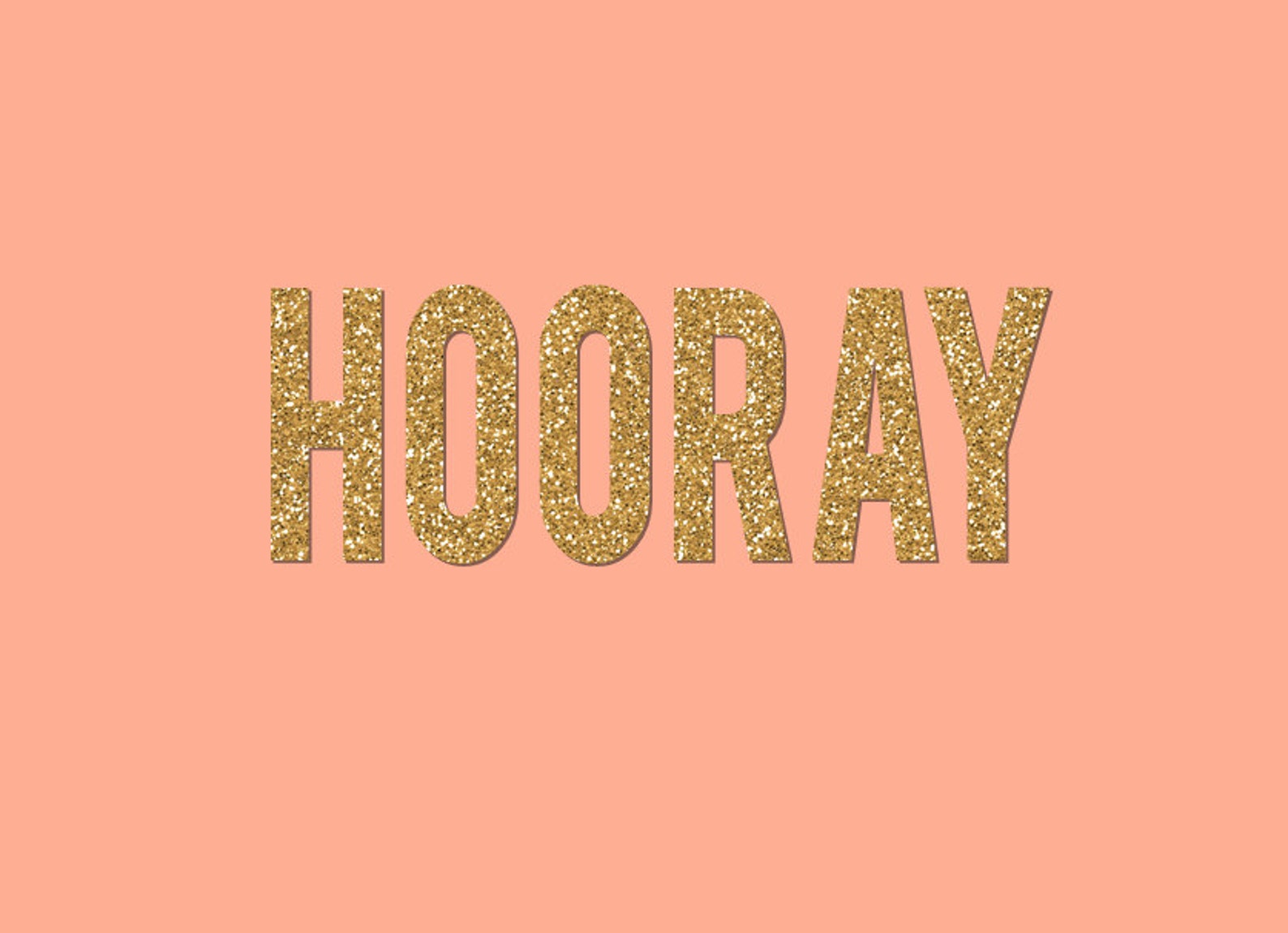 Gold Sparkly "hooray" DIY Banner - Digital Printable Instant Download ...
