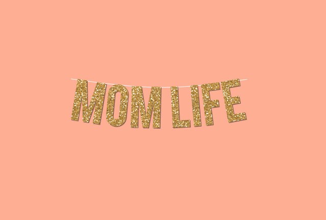 Gold Sparkly "mom Life" Banner - DIY Digital Printable Instant Download ...