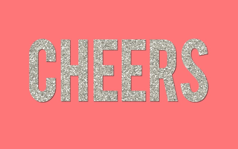 Cheers Silver Sparkly Banner - Digital Printable Instant Download - Etsy