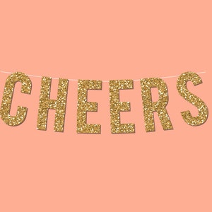 Cheers Gold Sparkly Banner - Digital Printable Instant Download - Etsy