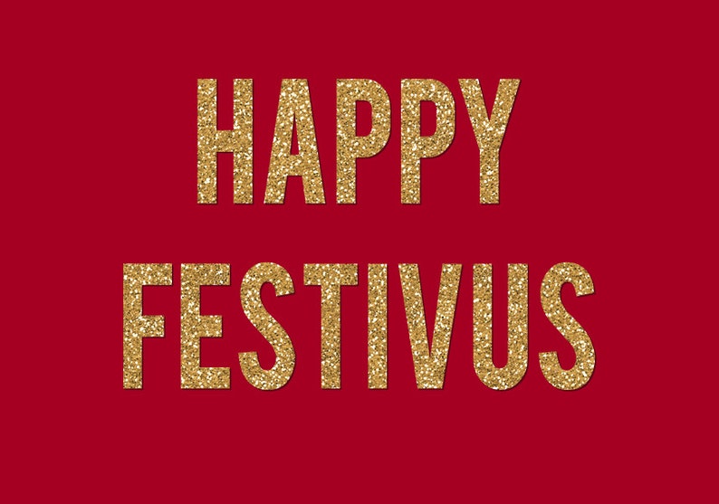 Gold Sparkly happy Festivus DIY Christmas Banner - Etsy