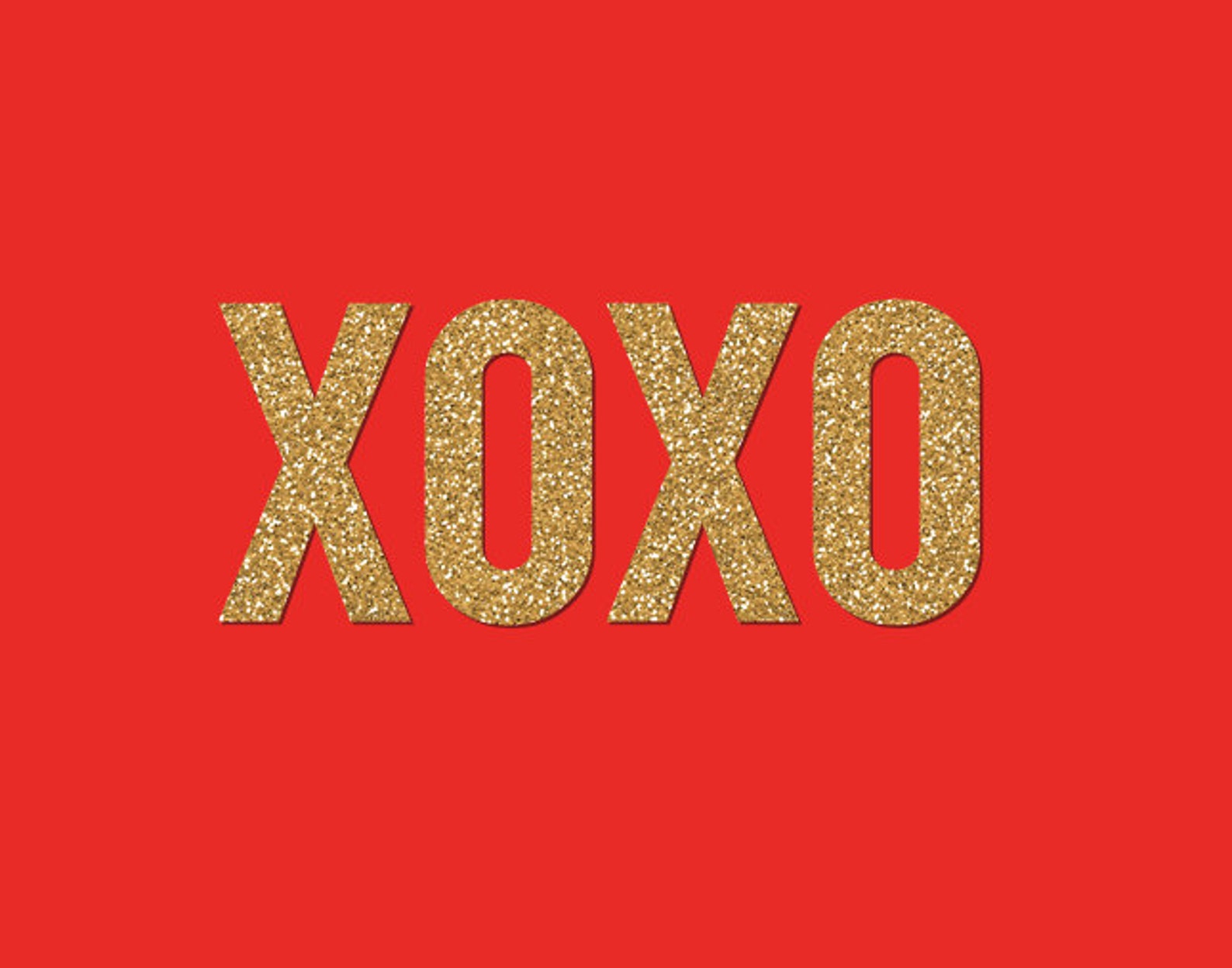 XOXO Gold Sparkly Banner - Digital Printable Instant Download - Etsy