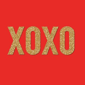 XOXO Gold Sparkly Banner - Digital Printable Instant Download - Etsy