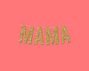Gold Sparkly mama Bear Banner DIY Digital Printable Instant Download - Etsy