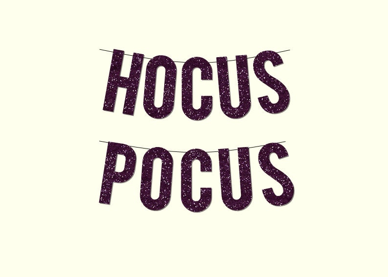 Purple Sparkly hocus Pocus Banner Digital Printable Instant Download - Etsy