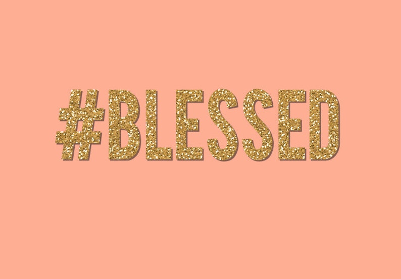 Gold Sparkly "#blessed" DIY Banner - Digital Printable Instant Download ...
