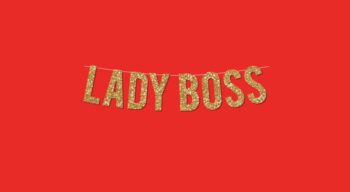 Gold Sparkly LADY BOSS Banner DIY Digital Printable Instant Download - Etsy