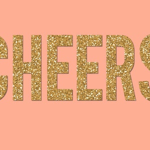 Cheers Gold Sparkly Banner - Digital Printable Instant Download - Etsy