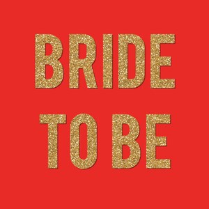 Gold Sparkly "bride TO Be" Banner - Digital Printable Instant Download ...