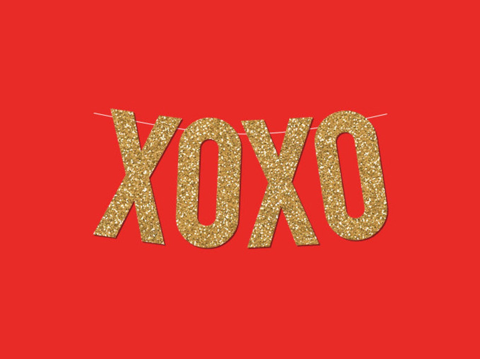 XOXO Gold Sparkly Banner - Digital Printable Instant Download - Etsy