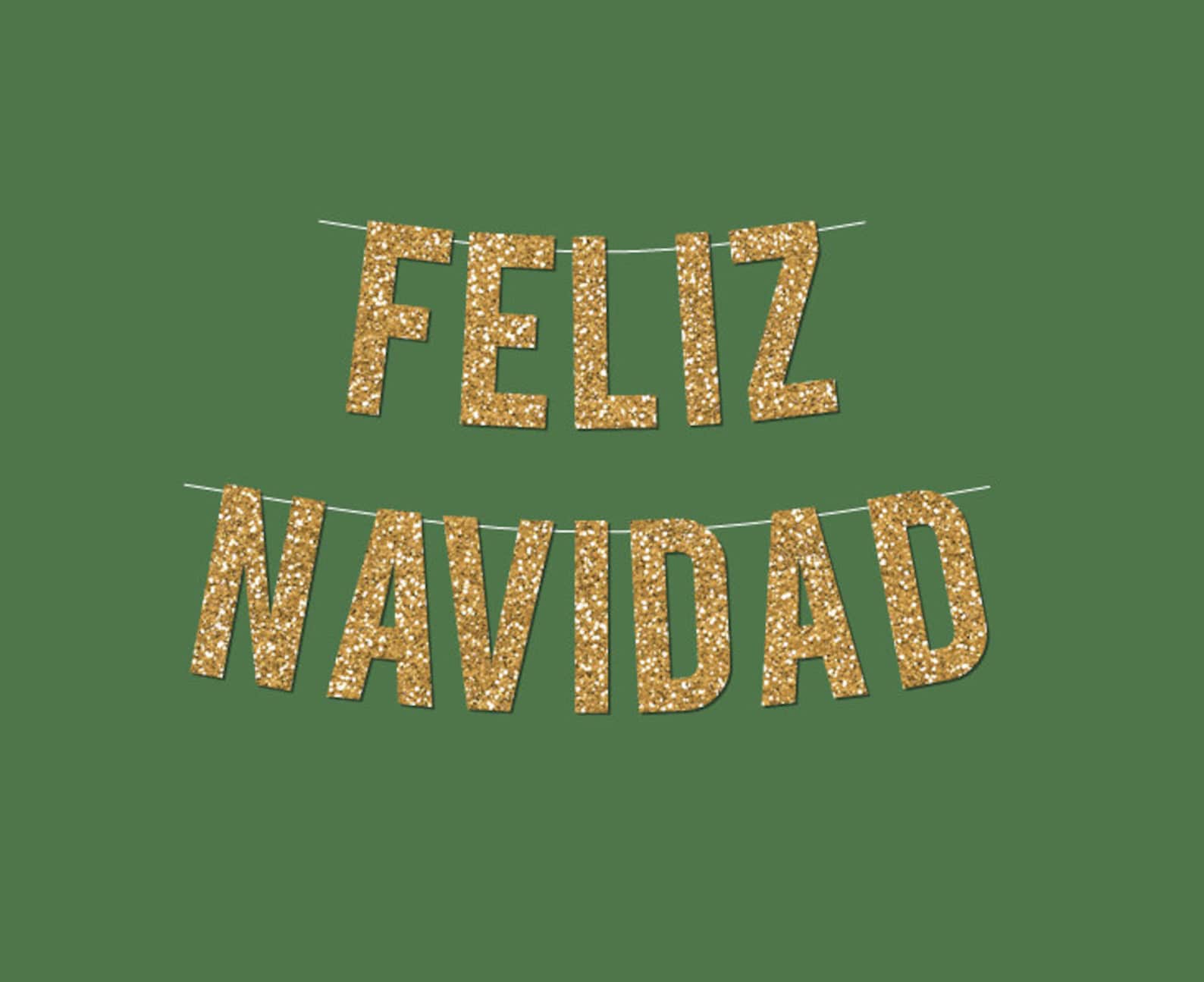 Gold Sparkly feliz Navidad DIY Christmas Banner - Etsy