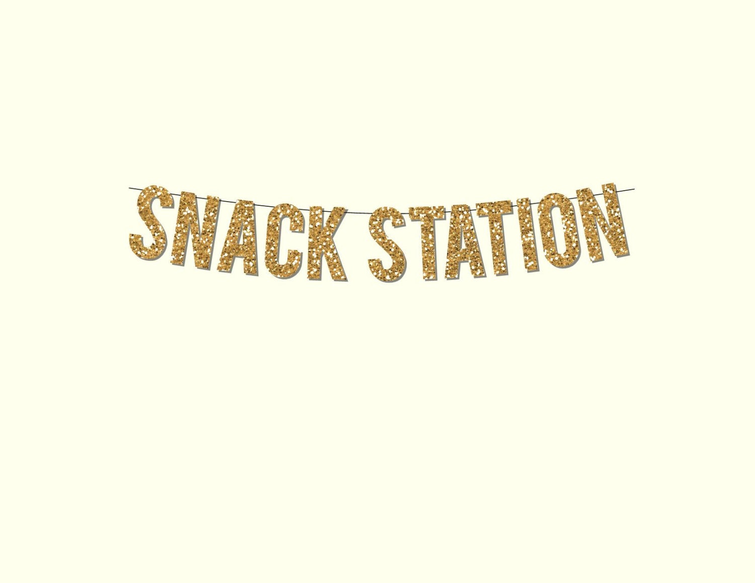 Gold Sparkly "snack Station" DIY Banner - Digital Printable Instant ...
