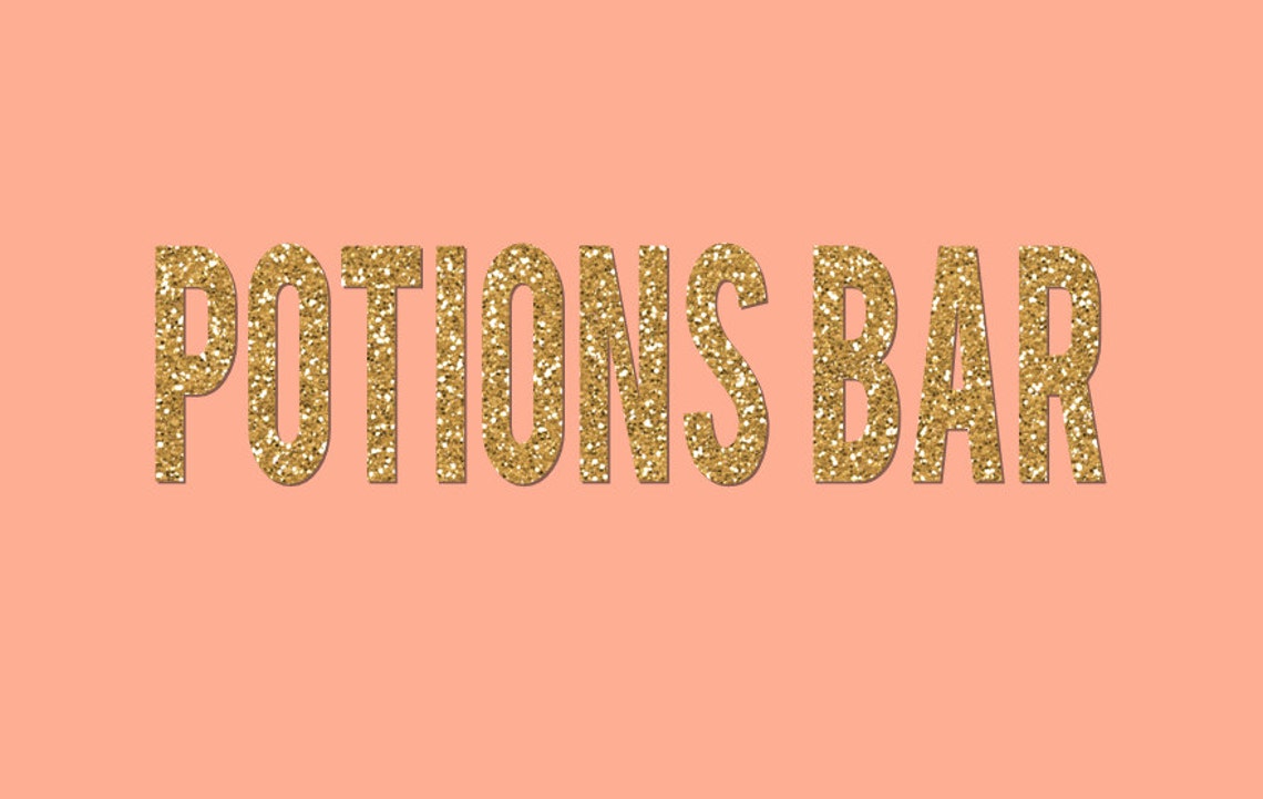 Gold Sparkly potions Bar Banner Digital - Etsy