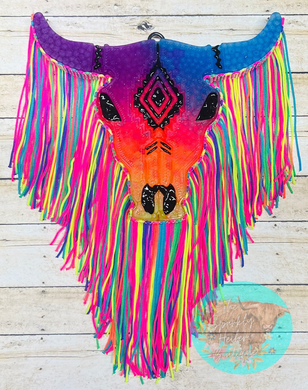 Large Aztec Bull Skull Fringe Car Freshie,custom Made Freshie,handmade ...