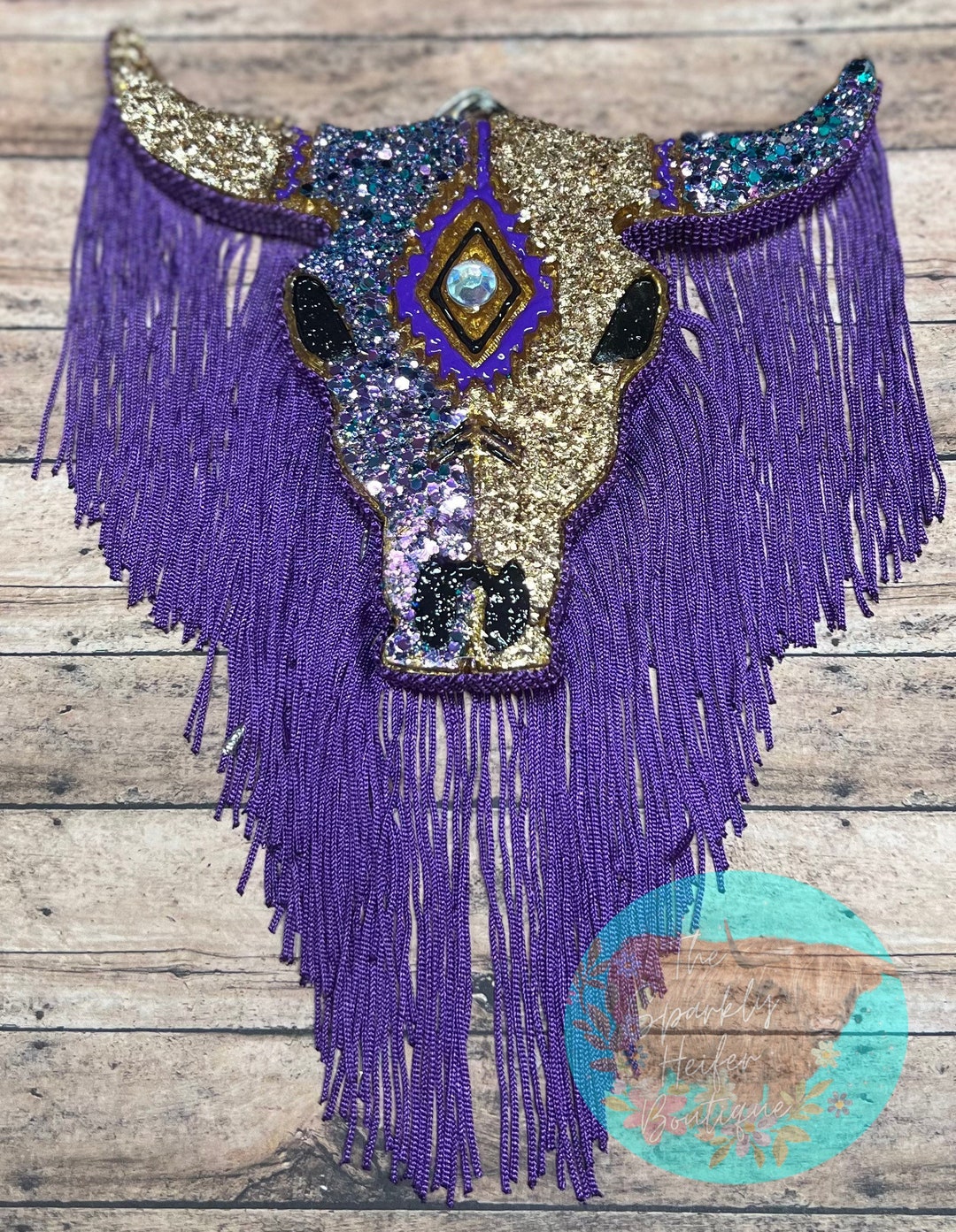 Large Aztec Bull Skull Fringe Freshie,custom Made Freshie,handmade ...