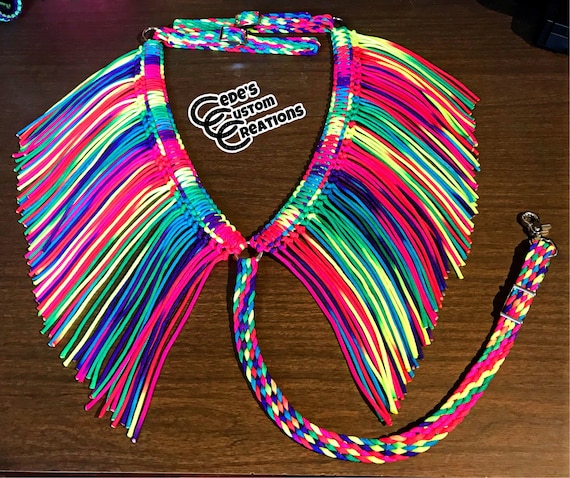 Fringe Breast Collar and Round Roping Reins Set | Etsy