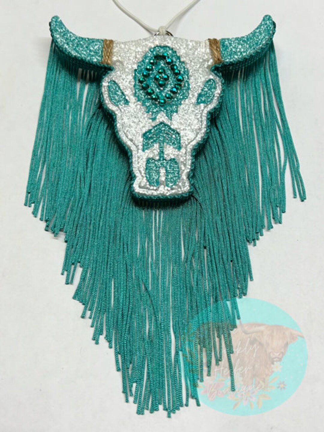 Small Western Aztec Bull Skull Car Freshie With Fringe,custom Made ...