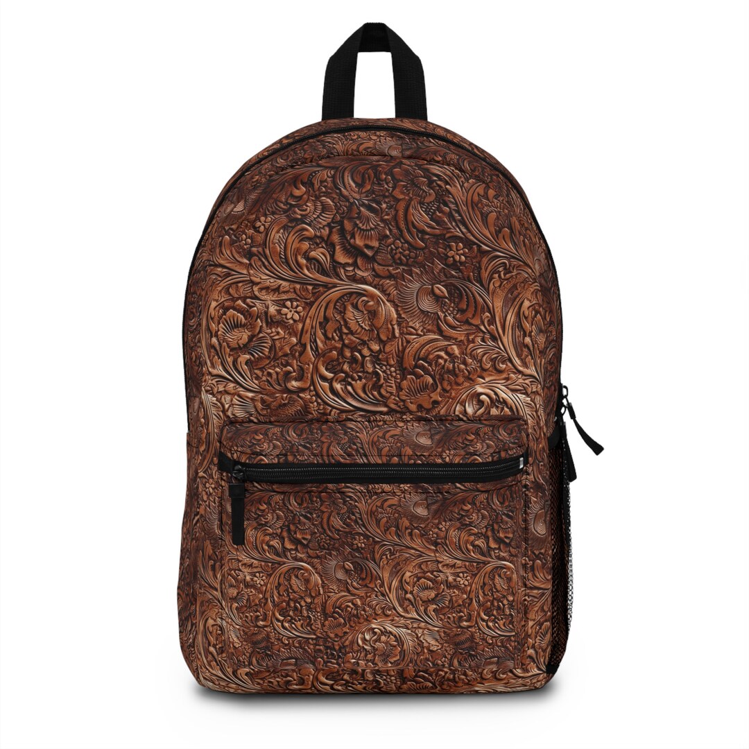 Tooled Leather Backpack - Etsy