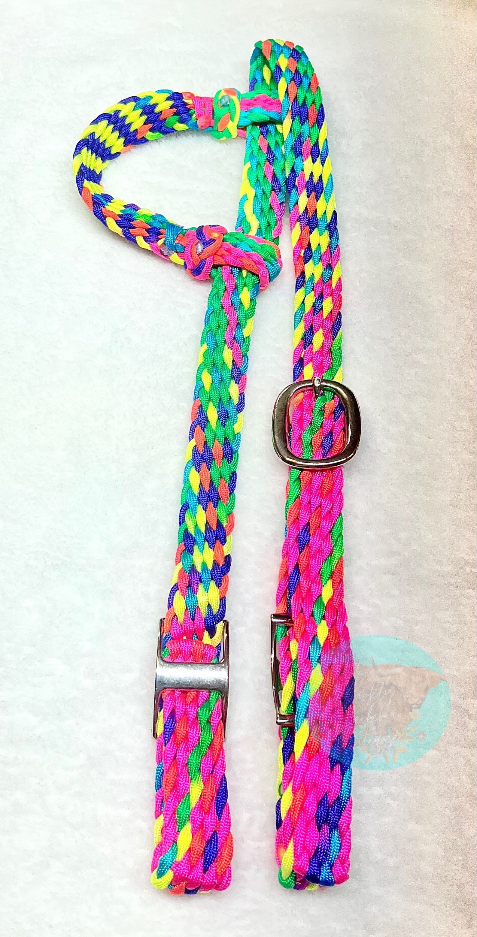 Rainbow Paracord Draft Horse Headstall: Braided One Ear Tack - Etsy