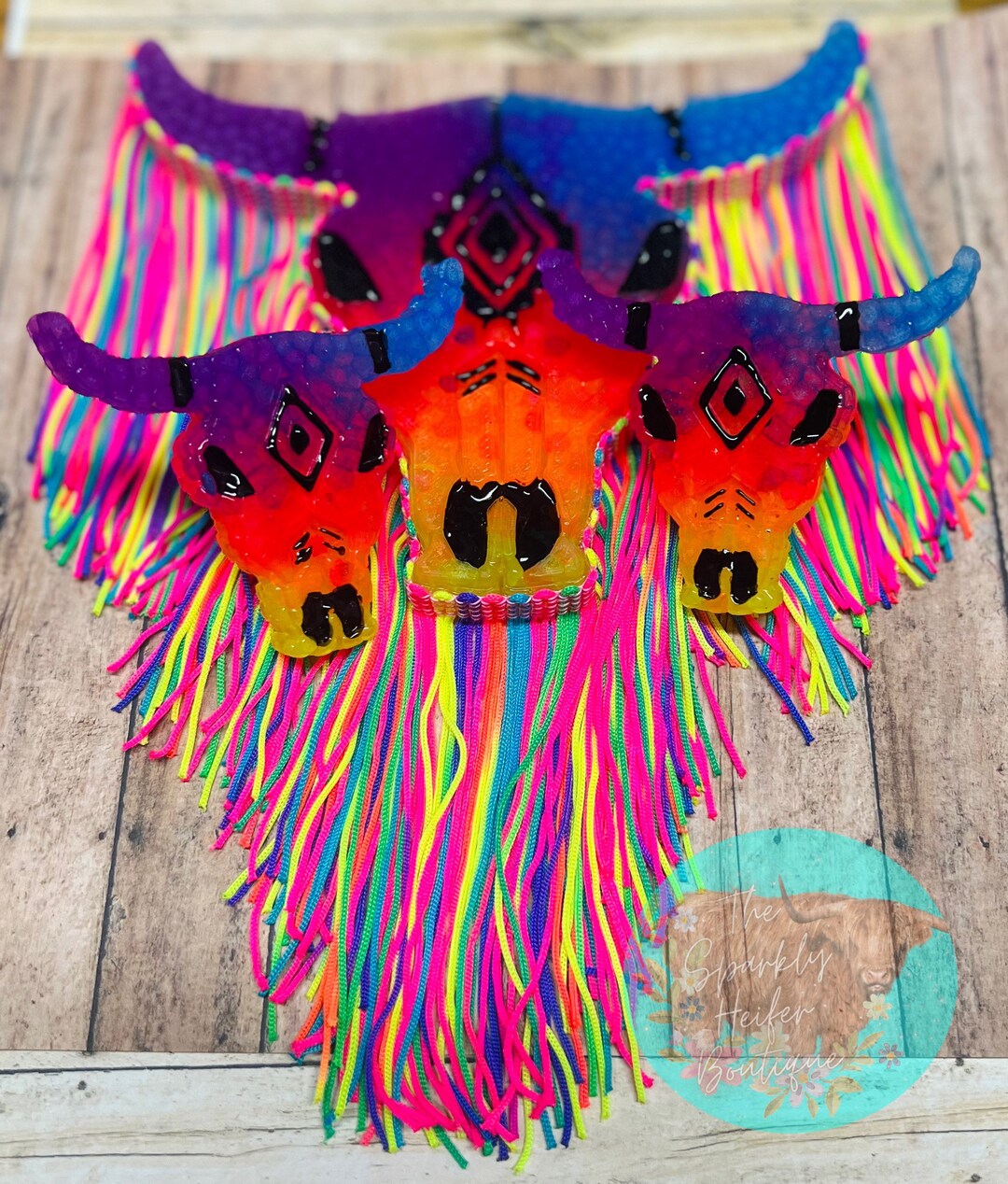Large Aztec Bull Skull Fringe Freshie & Vent Clip Set,custom Made ...