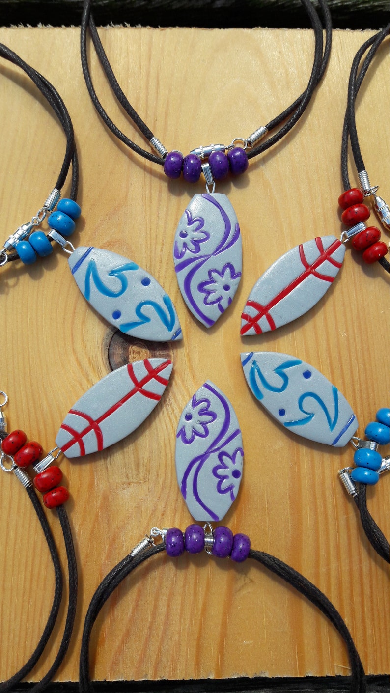 Polymer Clay Surfboard Pendant Handmade Fimo Beach Surf Surfer Style ...