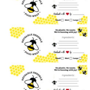 DIY Beeswax Wrap Labels: Printable Gift Tag (PDF/JPG) - Etsy