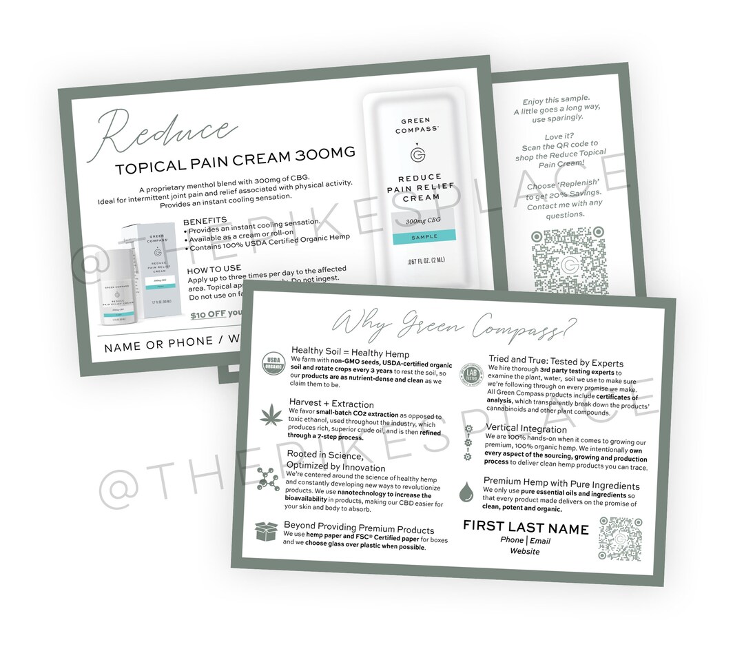 DIGITAL FILE - Reduce Pain Cream Sample Card - 4x6 Personalized File - Etsy