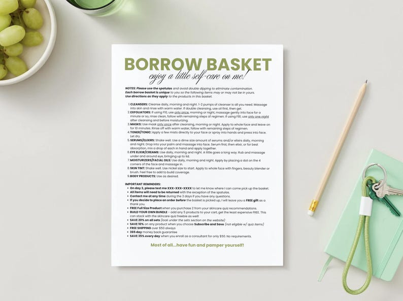 CANVA TEMPLATE - Borrow Basket Flyer - Olive Tree People - Etsy