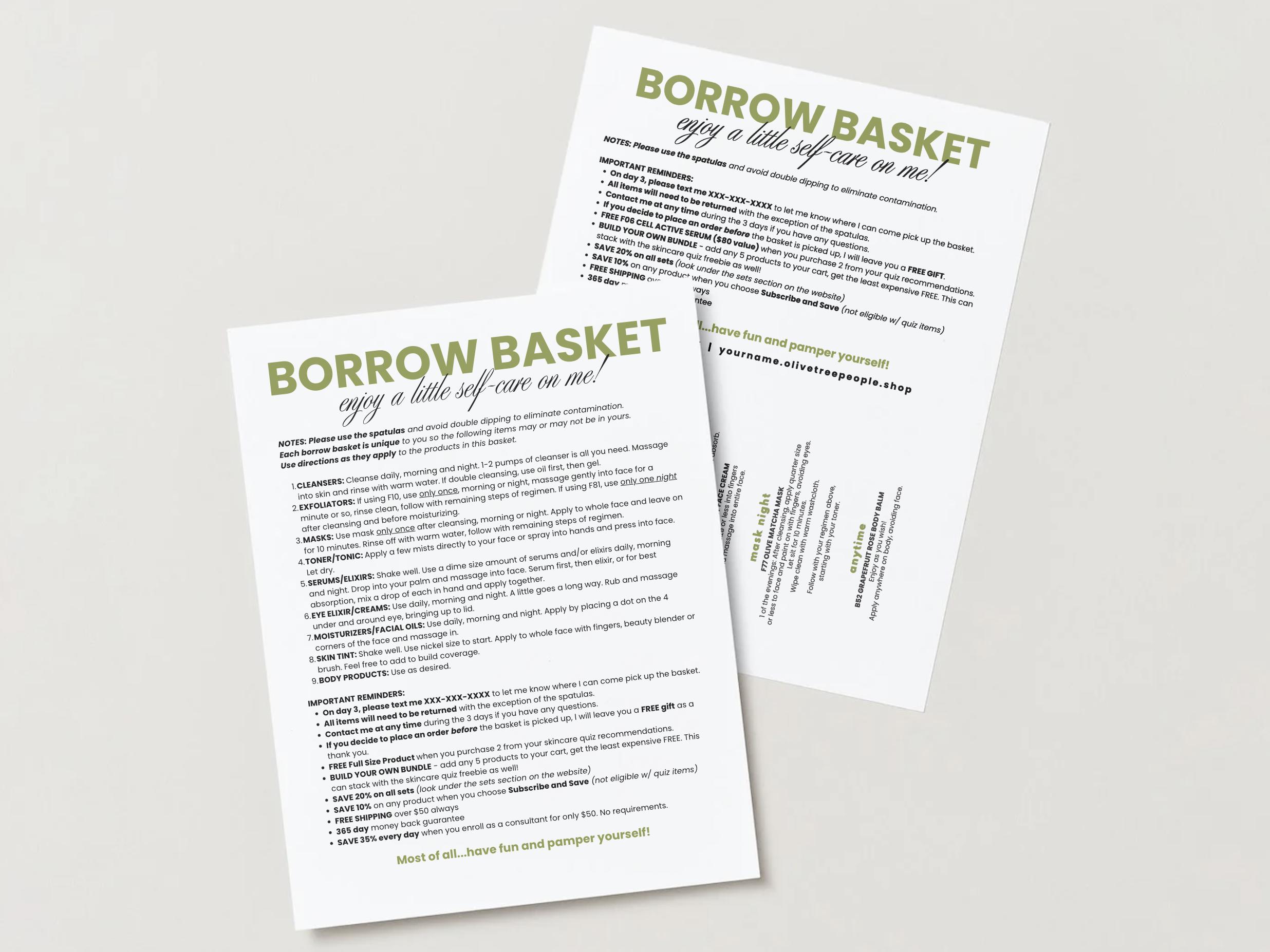 CANVA TEMPLATE - Borrow Basket Flyer - Olive Tree People - Etsy