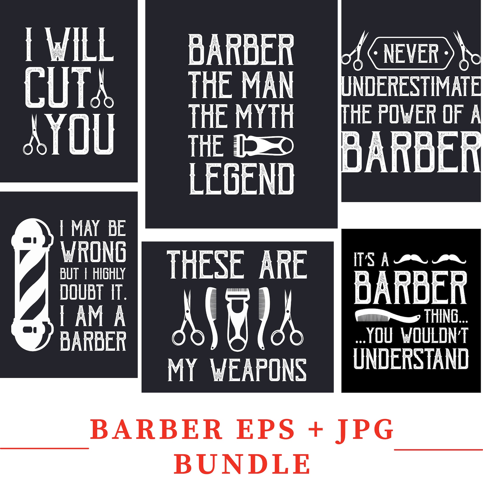 Barber Quotes, Haircut Quotes, Barber Sayings, Haircut Sayings - EPS ...