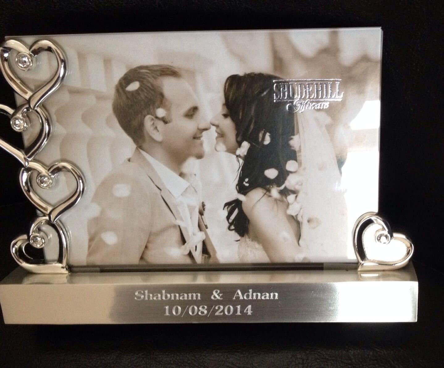 Personalised Engraved Silver Hearts Photo Frame 6 X 4" Wedding ...
