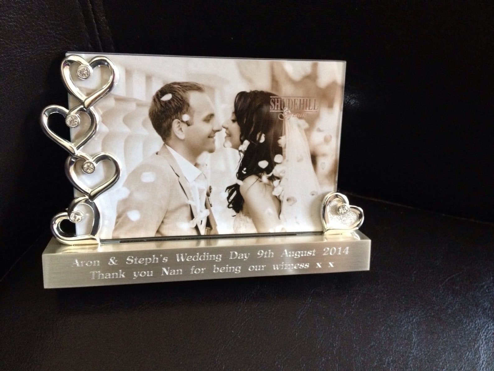 Personalised Engraved Silver Hearts Photo Frame 6 X 4" Wedding ...