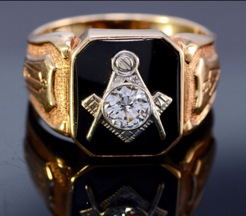 156 Master Masonic 14k Gold 0.5 Carat VS1 F Diamond Ring Size - Etsy