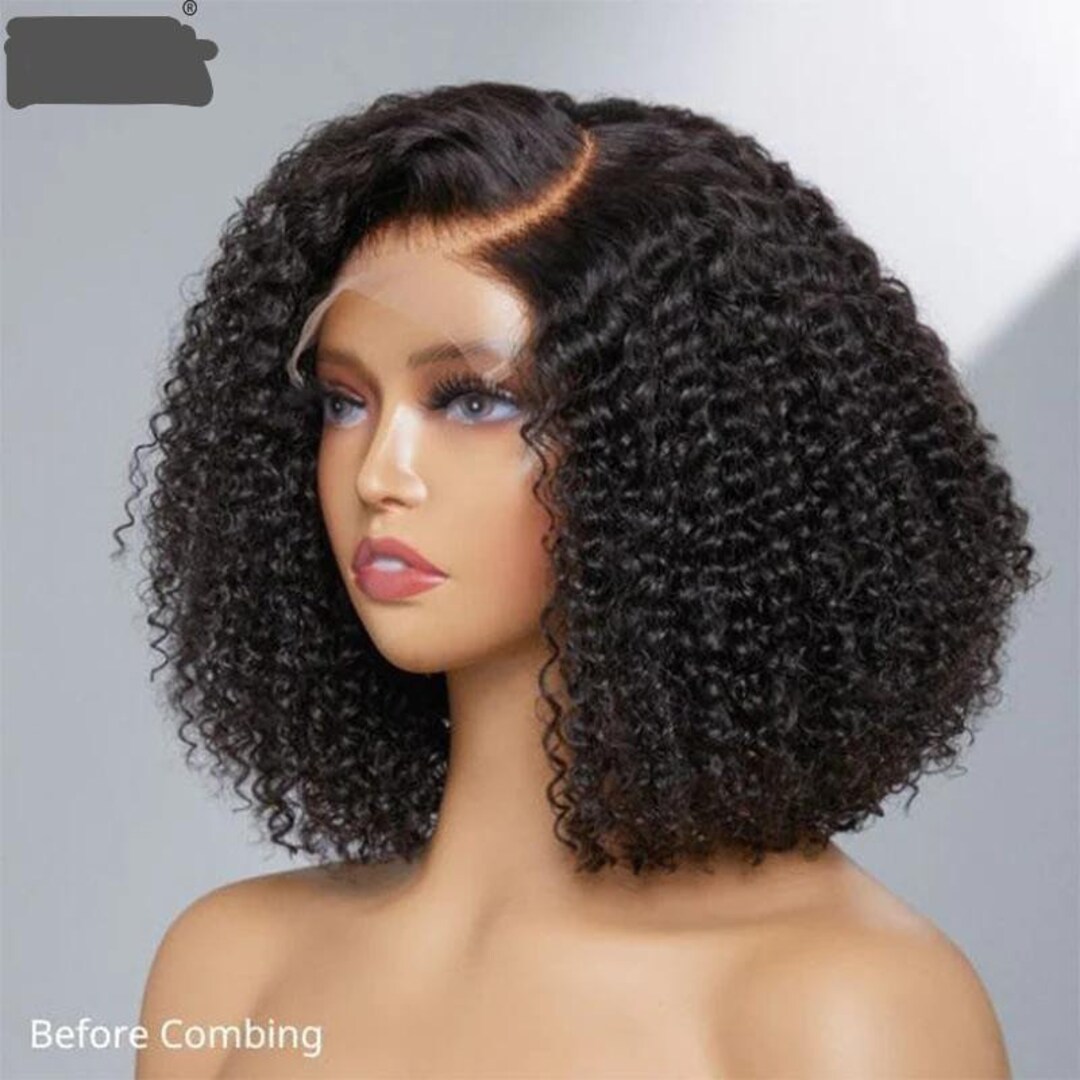 10A Bouncy Curly Closure Wig Body Wave Wig Human Hair Wig - Etsy